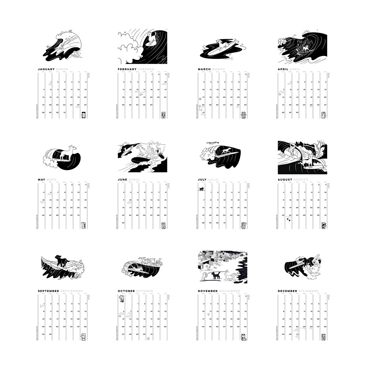 2024 Artist Calendar | Hound Town Studio